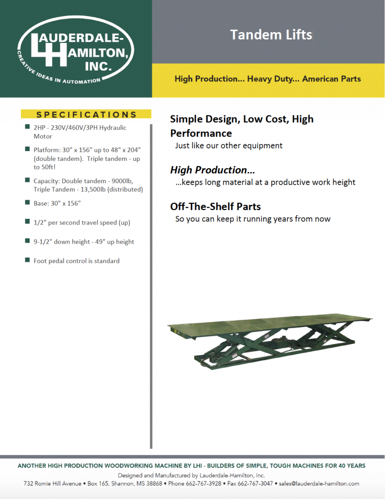 Tandem Lifts | Creative Handling Devices